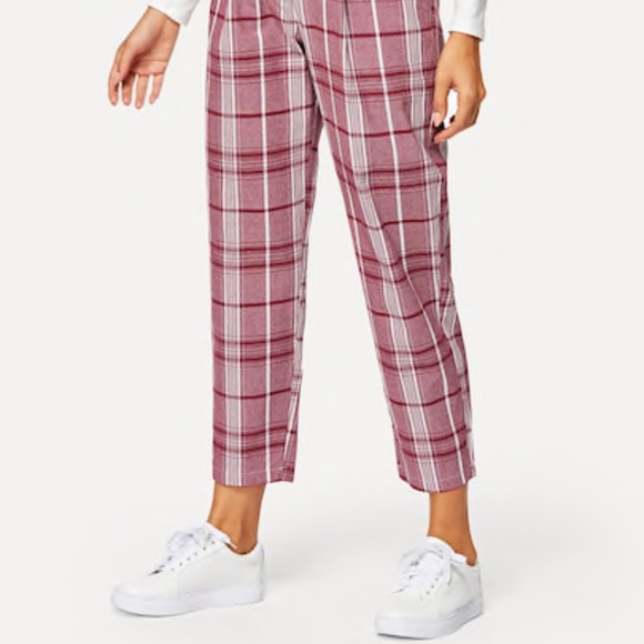 ROMWE | Pants & Jumpsuits | Plaid Print Pant | Poshmark